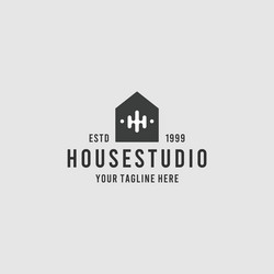 Creative house studio logo design Royalty Free Vector Image