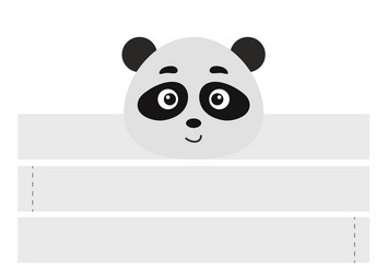 Printable panda paper crown party headband die Vector Image