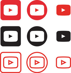 Youtube set of mobile app interface icons Vector Image