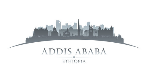 Colorful skyline panorama of city addis ababa Vector Image