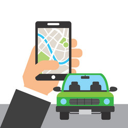 Autonomous smart car colorful poster Royalty Free Vector