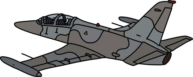 Of cartoon military jet Royalty Free Vector Image