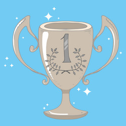 Cup icon sports for first place hand drawn Vector Image