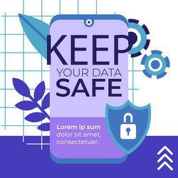 Flat design data privacy posts Royalty Free Vector Image