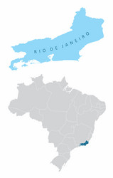Rio de janeiro state cities map Royalty Free Vector Image