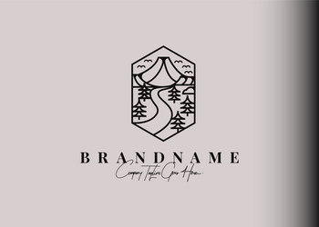 River view logo design inspiration Royalty Free Vector Image