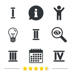 Roman numeral one icon number sign Royalty Free Vector Image