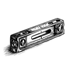 Spirit level drawing isolated hand drawn engraved Vector Image