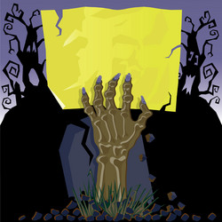 A zombie hand under neon and uv lights Royalty Free Vector