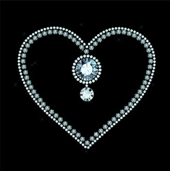 Shiny diamond hearts Royalty Free Vector Image
