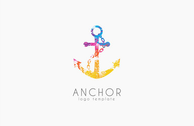 Anchor logo rainbow company colorful Royalty Free Vector