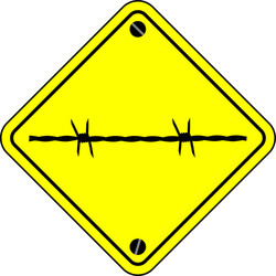 Barbed wire warning sign Royalty Free Vector Image