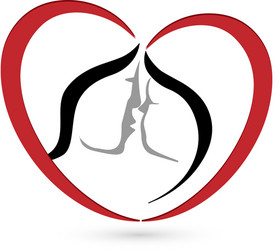 Family union in a heart shape Royalty Free Vector Image