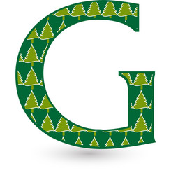 Letter g christmas festive font icon Royalty Free Vector