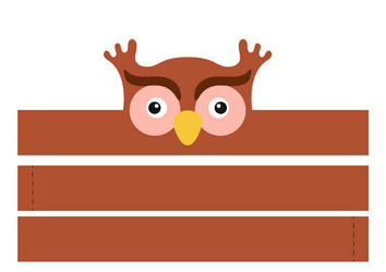 Printable owl paper crown party headband die cut Vector Image