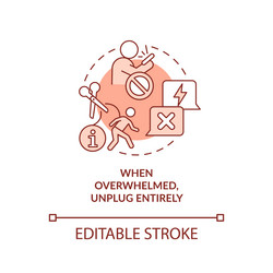 Unplug when feeling overwhelmed concept icon Vector Image