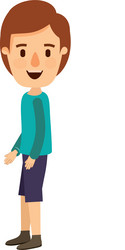 Colorful image caricature side view full body Vector Image