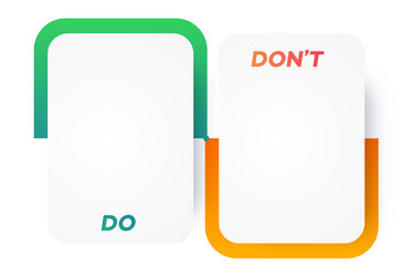 Do and dont infographic design Royalty Free Vector Image