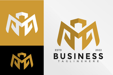 Letter m mark point logo icon Royalty Free Vector Image
