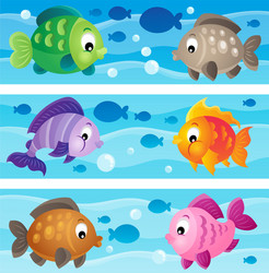 Fish theme frame 1 Royalty Free Vector Image - VectorStock