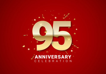 95 anniversary background with golden numbers Vector Image