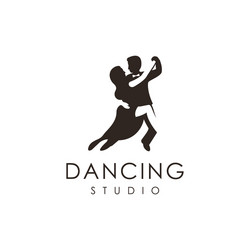 Dancing studio training logo design Royalty Free Vector