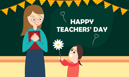 Happy teacher day greeting education Royalty Free Vector