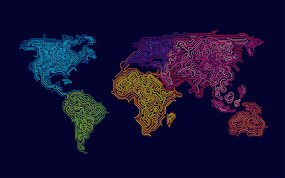 Cool World Map Vector