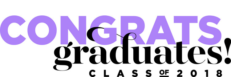 Congrats card congratulations graduates 2018 logo Vector Image