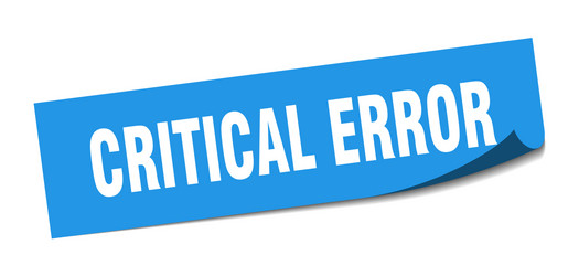 Critical error sticker error square sign Vector Image