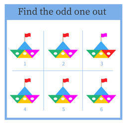 Find the odd one out visual logic puzzle Vector Image