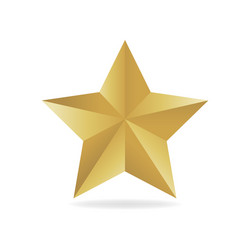 Realistic gold star on white Royalty Free Vector Image