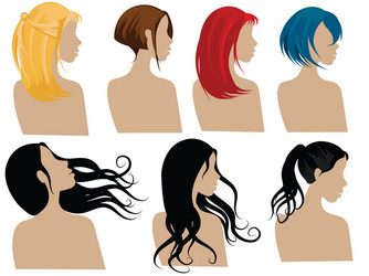 Woman with Hair Styles Royalty Free Vector Image