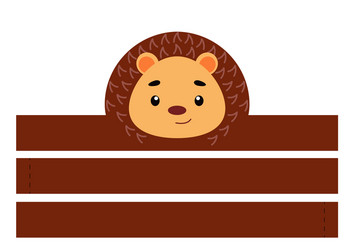 Printable hedgehog paper crown fun accessory Vector Image