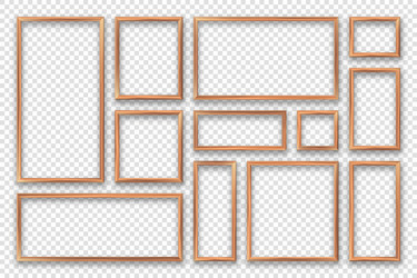 Realistic photo frame 3d set square a3 Royalty Free Vector