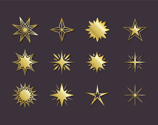 Star silhouette style set icons design Royalty Free Vector