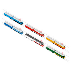 Freight trains simple drawings Royalty Free Vector Image