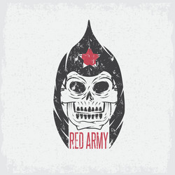 Red army soldier skull design template Royalty Free Vector