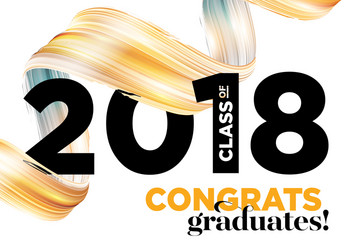 Congrats card congratulations graduates 2018 logo Vector Image