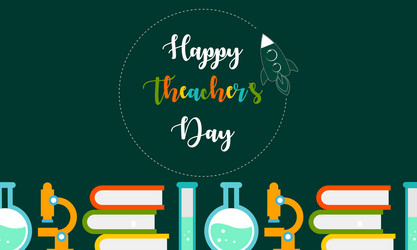 Happy teacher day greeting education Royalty Free Vector