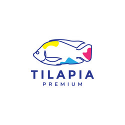 Premium quality tilapia packaging label Royalty Free Vector