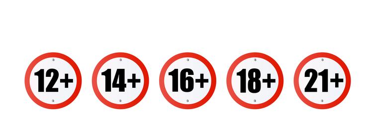 Adults content only age restriction plus years old