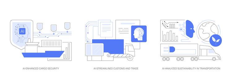 Ai-streamlined customs and trade abstract concept Vector Image