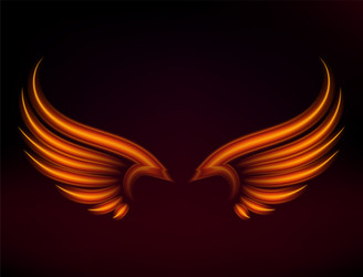 Bird fire wings fantasy feather burning fly Vector Image