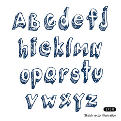 Alphabet abc hand lettering Royalty Free Vector Image