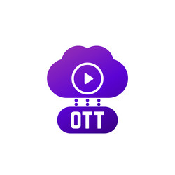 Ott platform icon with a cloud design Royalty Free Vector