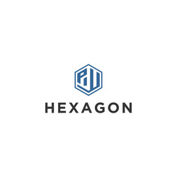 Ag hexagon logo design Royalty Free Vector Image