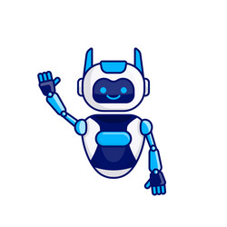 Robot character say hi hello cute cartoon Vector Image