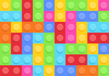 Seamless pattern of plastic construction blocks Vector Image