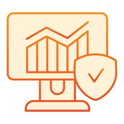 Verified chart flat icon diagram on computer Vector Image